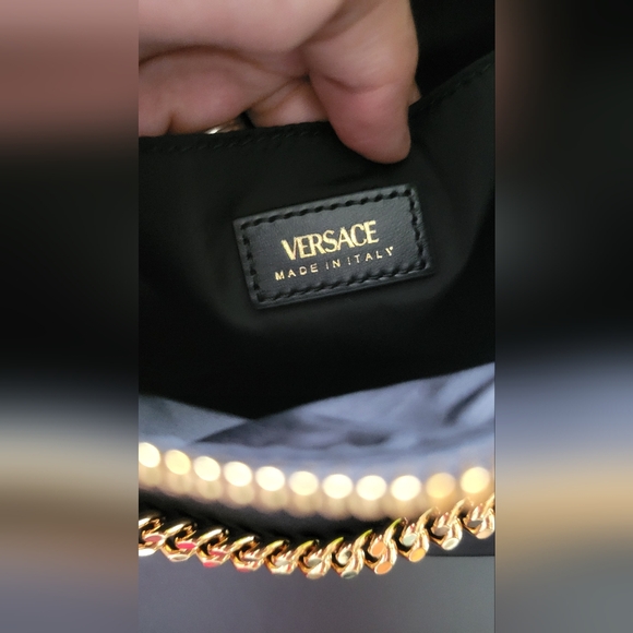 Versace | Bags | Versace Nylon Tribute Chain Crossbody Shoulder Bag ...